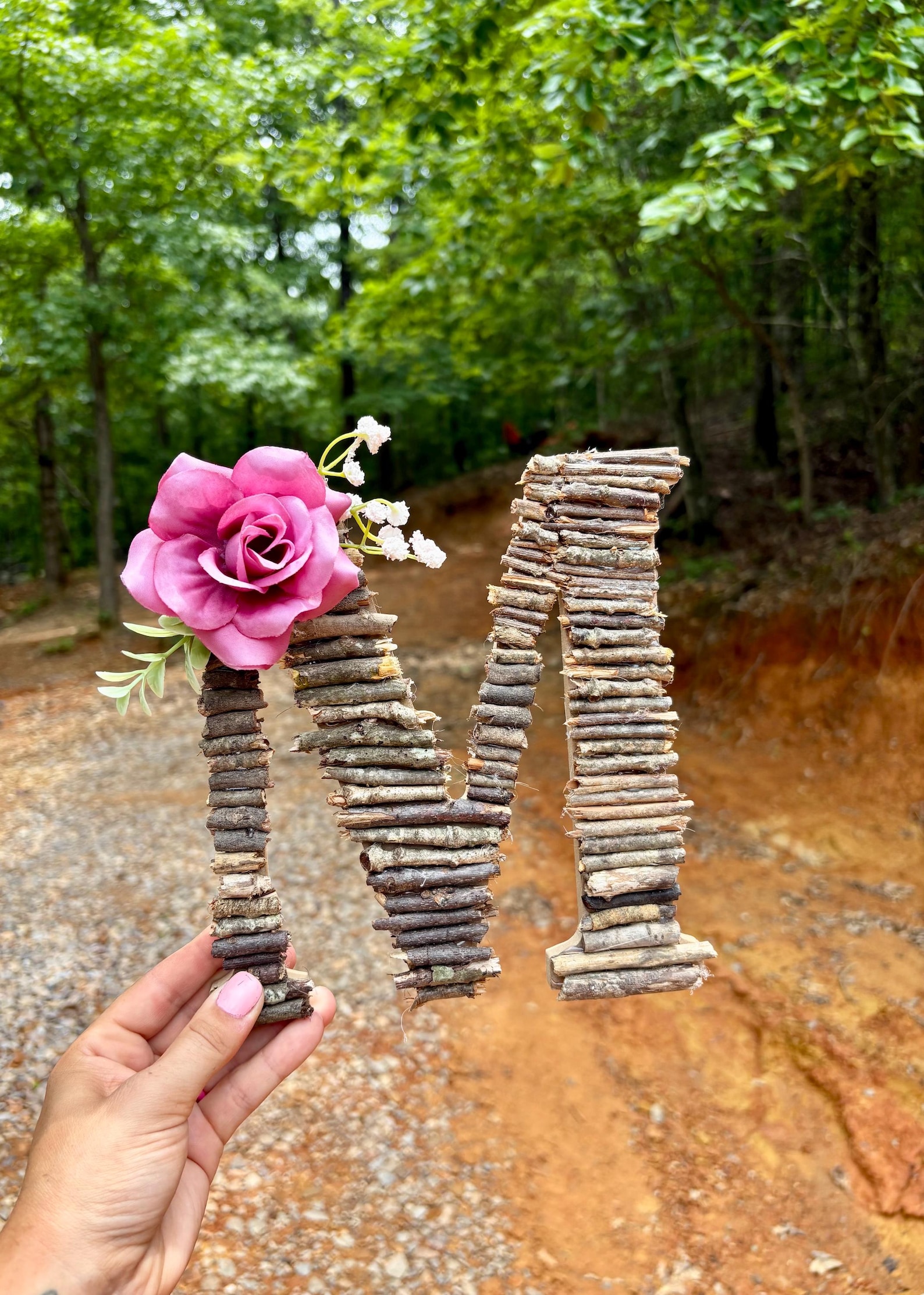 Rustic Woodland Monogram: Twig Letter With Floral Touch - Etsy