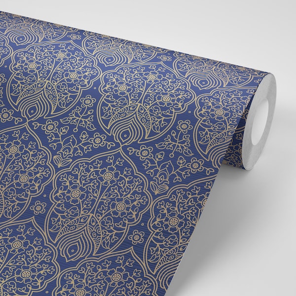 Navy Blue Damask Peel And Stick Wallpaper at Michelle Baldwin blog