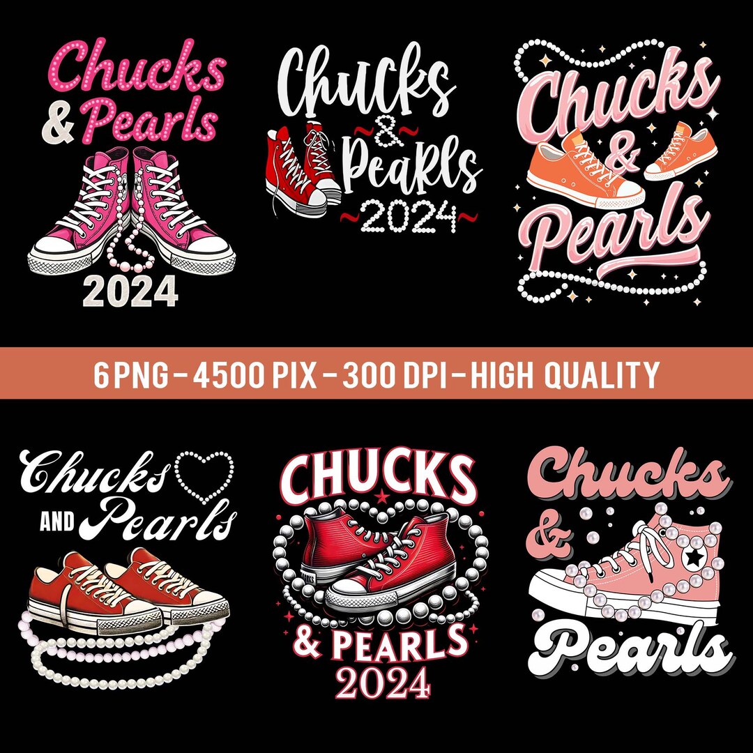 Chucks and Pearls Voting 2024 Png Bundle, Digital Png Download - Etsy