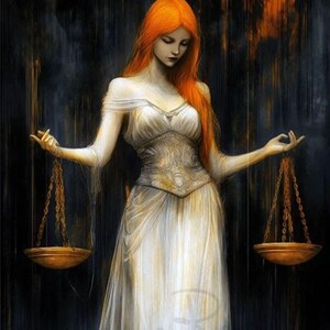 Libra Zodiac Female Illustration Instant Download Fine Art Print ...