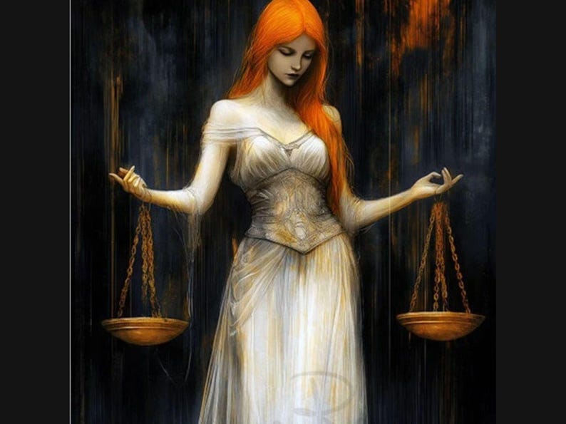 Libra Zodiac Female Illustration Instant Download Fine Art Print ...