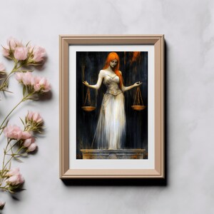 Libra Zodiac Female Illustration Instant Download Fine Art Print ...