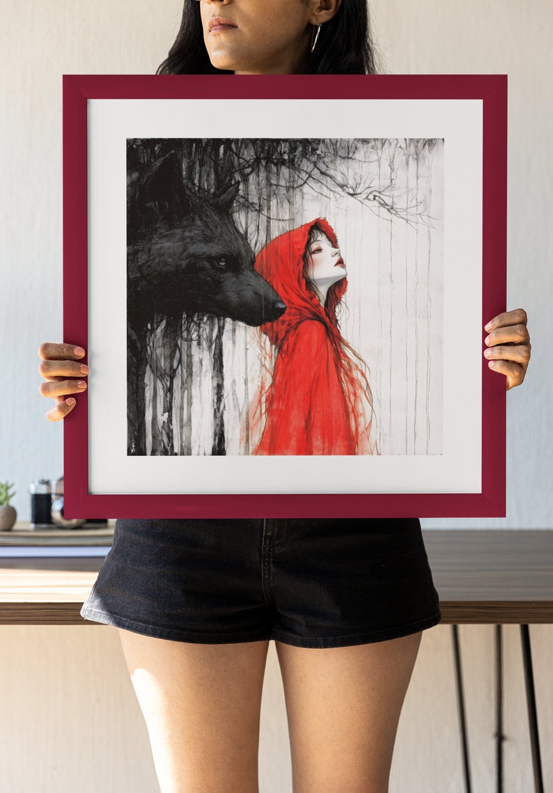 Little Red Riding Hood Instant Download Art Print Small Medium Large ...