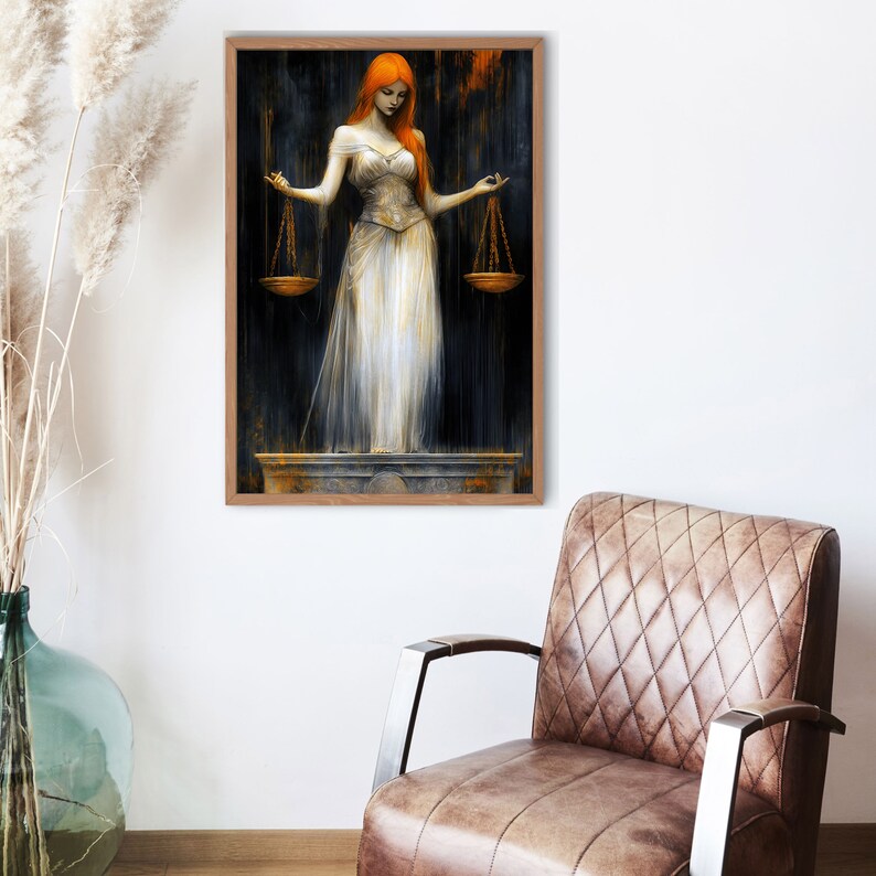 Libra Zodiac Female Illustration Instant Download Fine Art Print ...