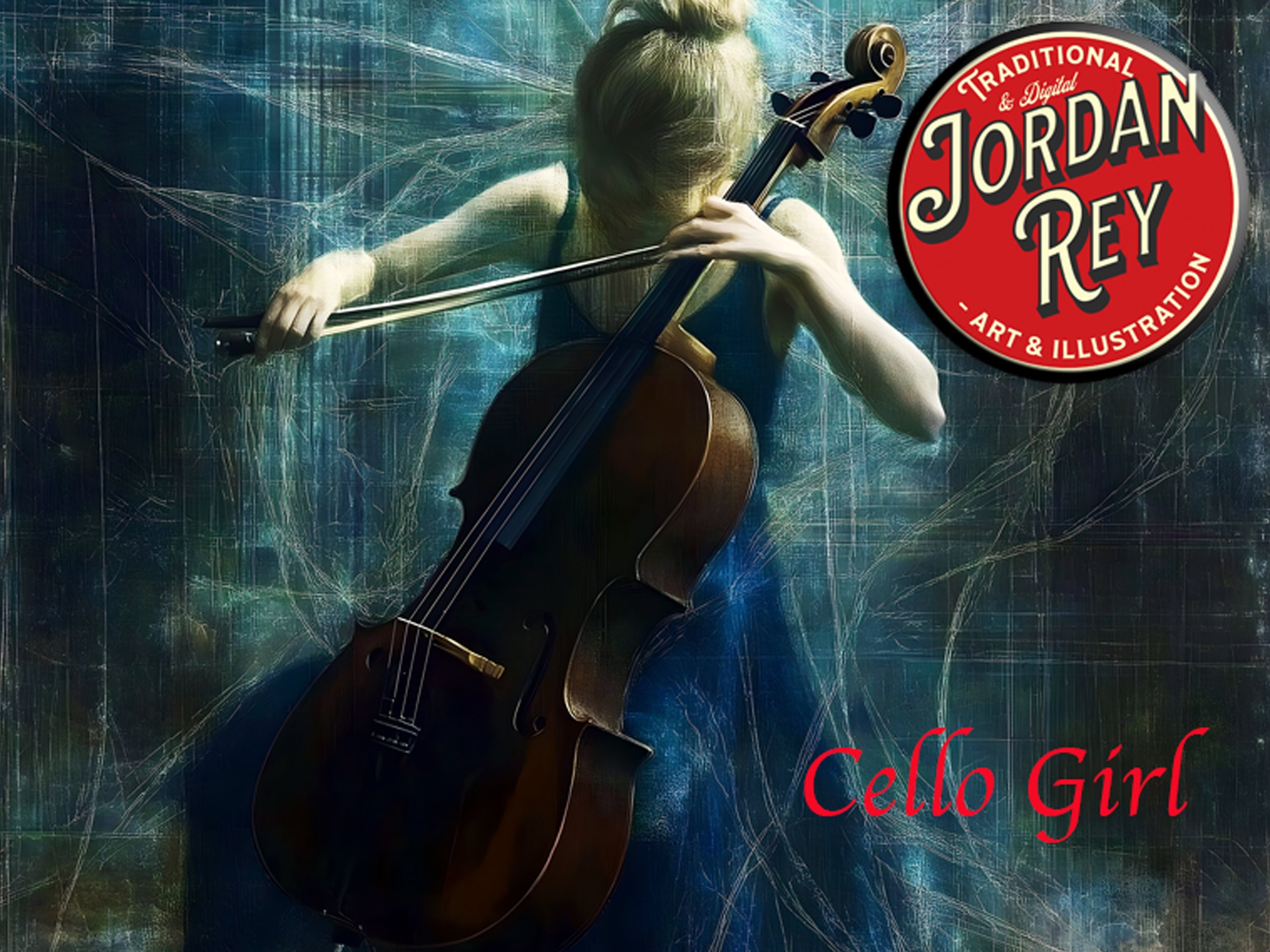 Cello Girl Instant Download Female Art Fine Art Print Large Size JPG ...