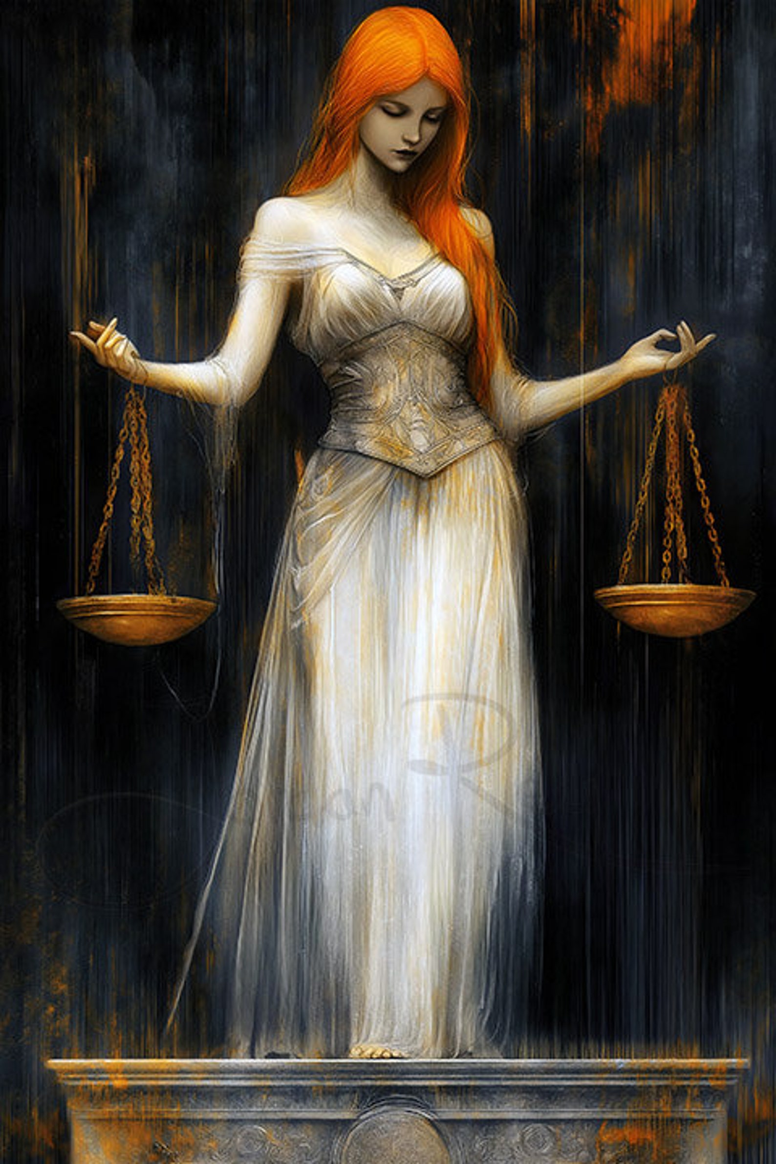 Libra Zodiac Female Illustration Instant Download Fine Art Print ...
