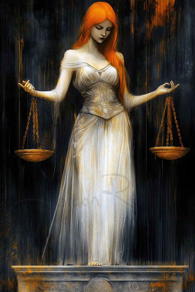 Libra Zodiac Female Illustration Instant Download Fine Art Print ...