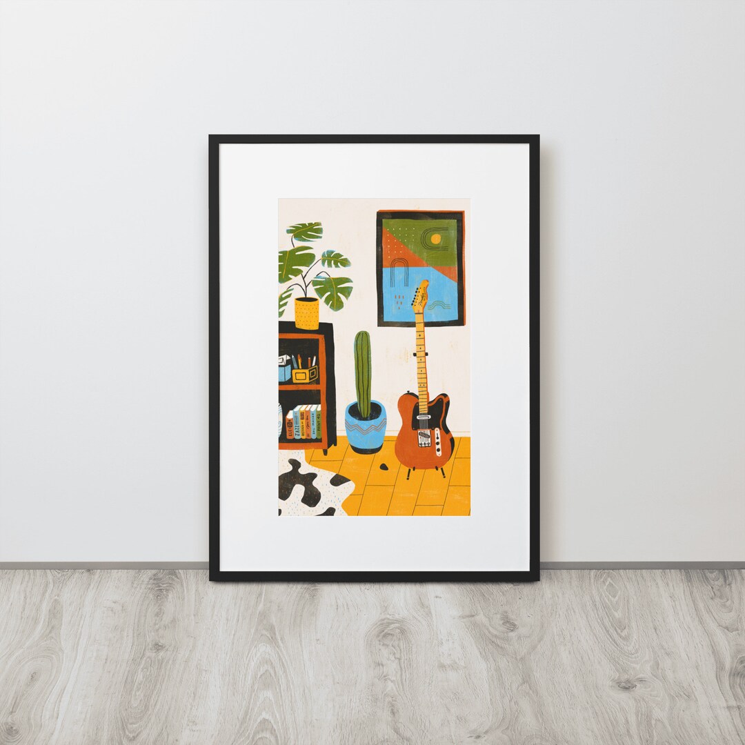 The Classic Fender Telecaster / Framed Poster With Mat - Etsy