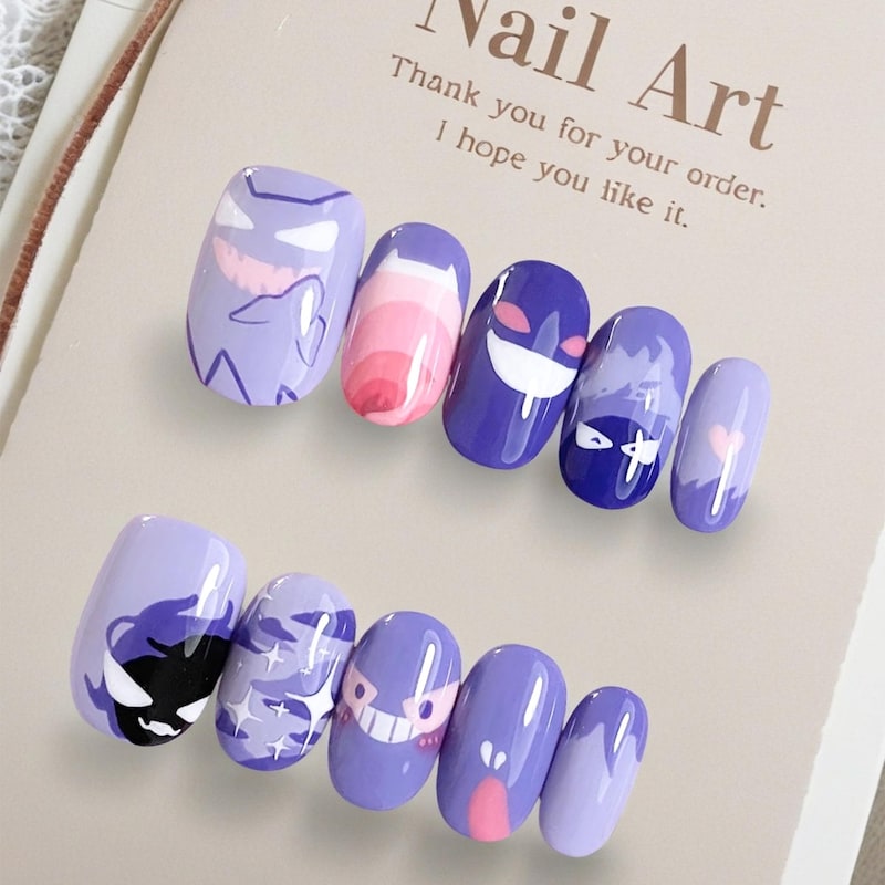 Gengar Nail Art - Etsy