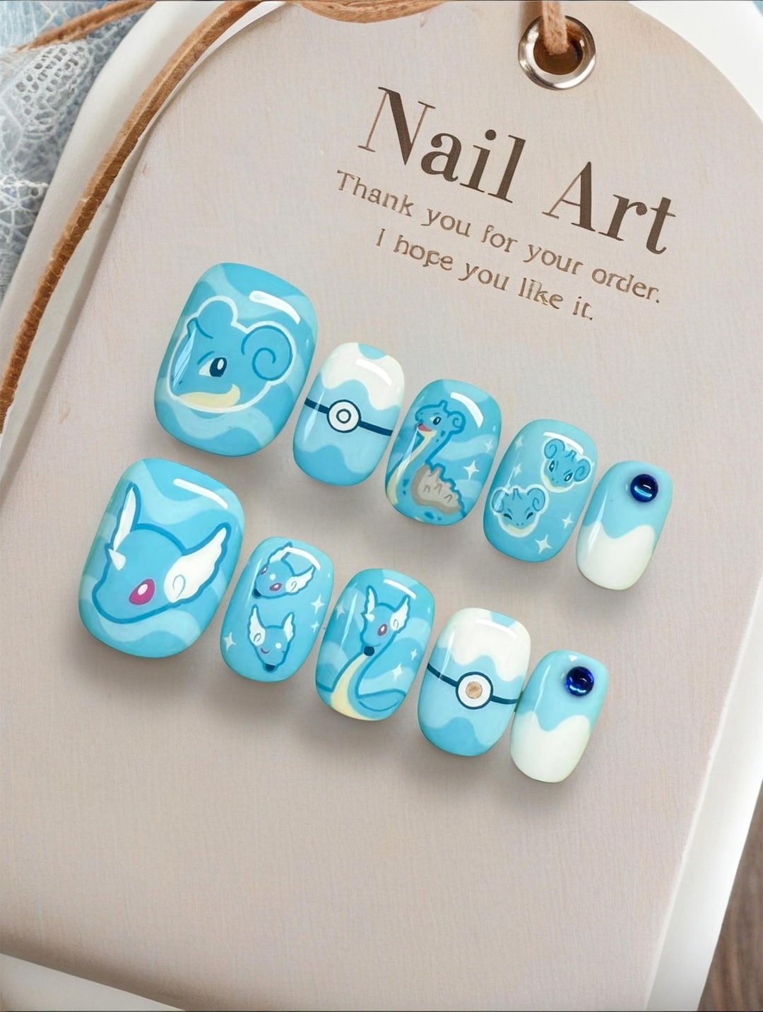 Handmade Press on Nails/kawaii Cute Nails/pure Hand-painted Nail Art ...