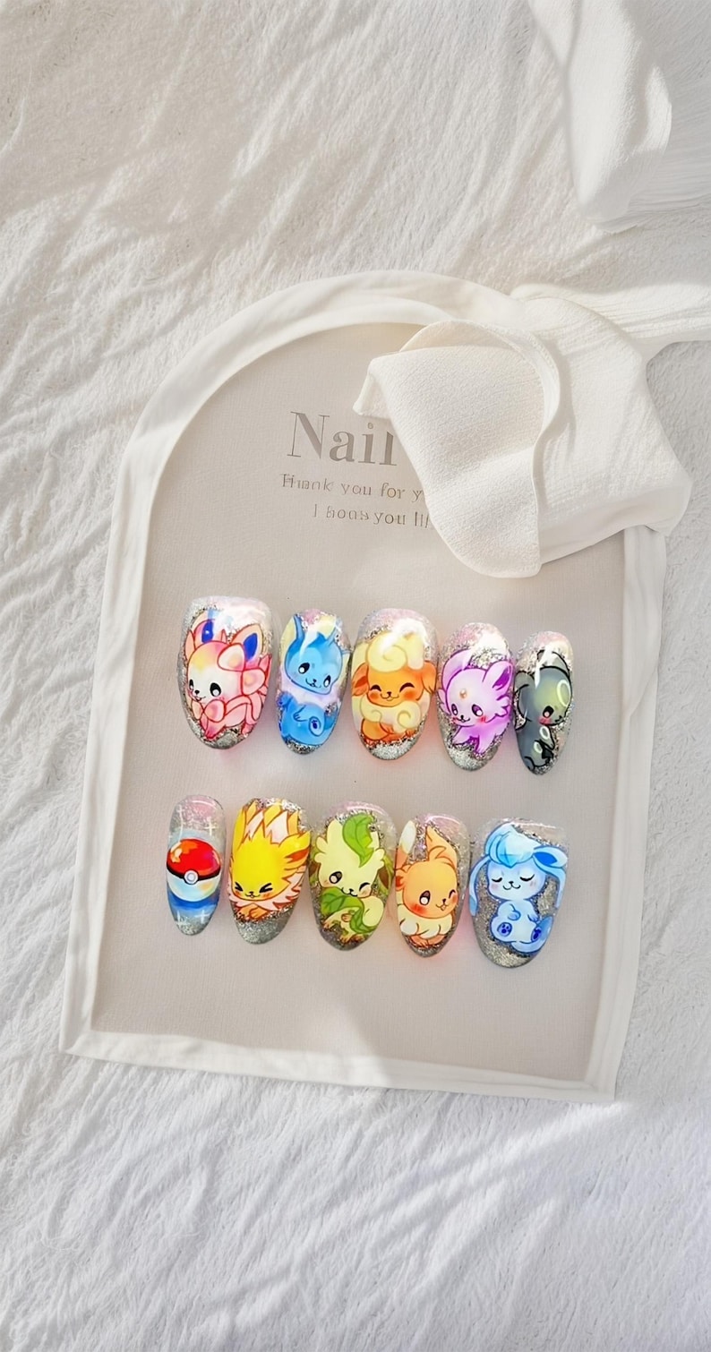 Haute Couture Collection |"pokémon Eevee"/handmade Press on Nails ...