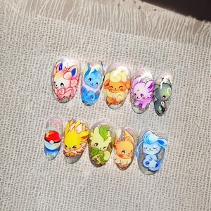 Haute Couture Collection |"pokémon Eevee"/handmade Press on Nails ...