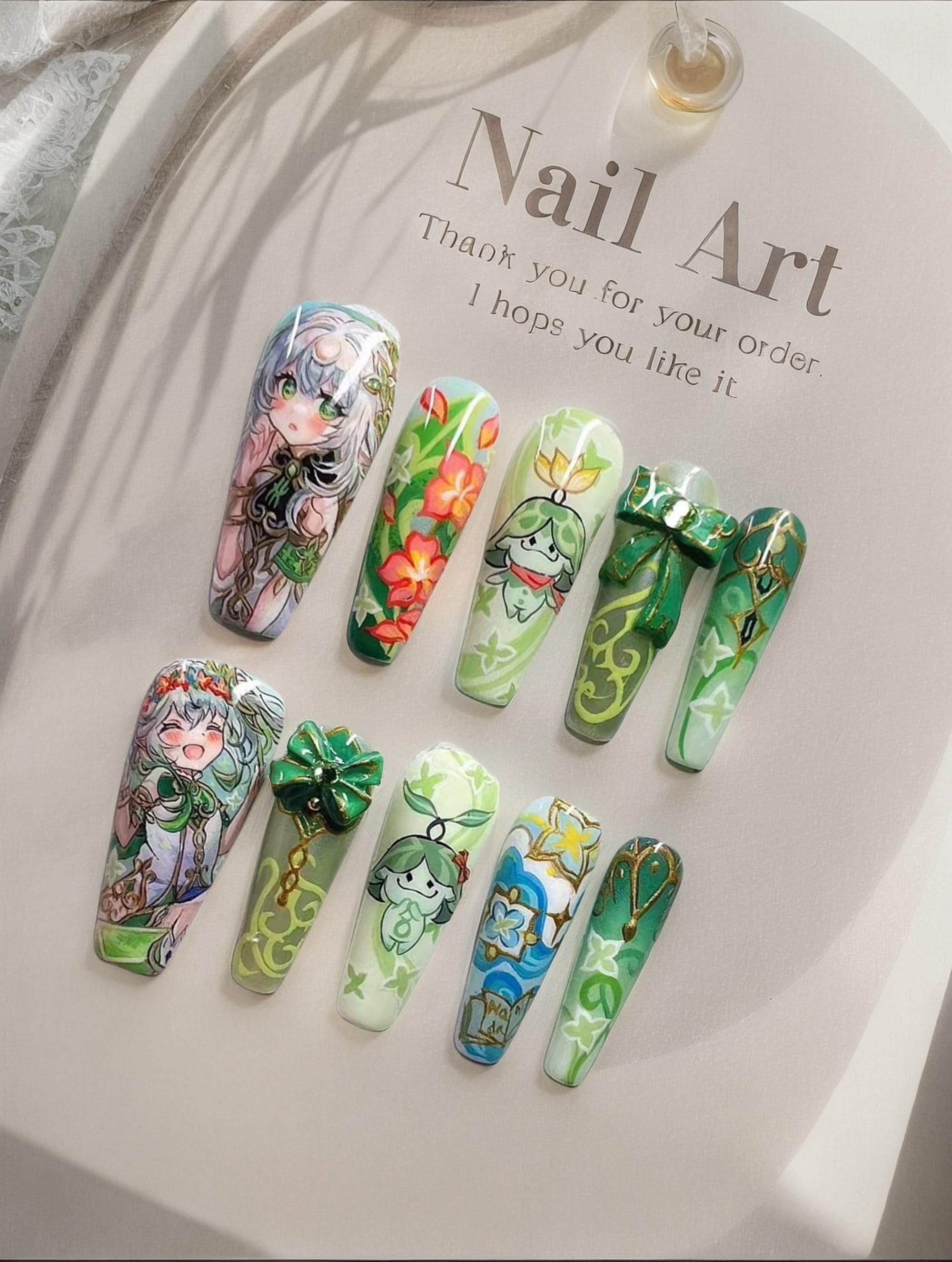 Haute Couture Collection| “nahida” | Cute Artistic Nail Set/lovely ...