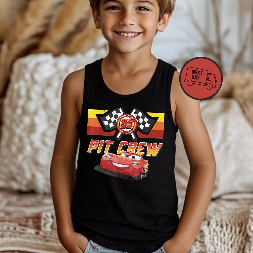 Kids Lightning Mcqueen Tank Top Kids Disney Cars Pit Crew Tank Toddler ...