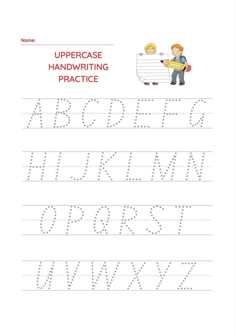 UPPERCASE HANDWRITING PRACTICE, Handwriting, Draw, Pattern, Creative - Etsy