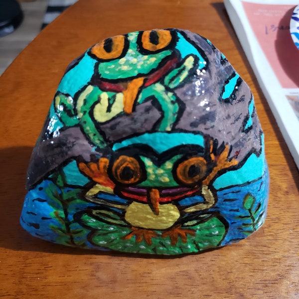 Frog Painted Rock - Etsy