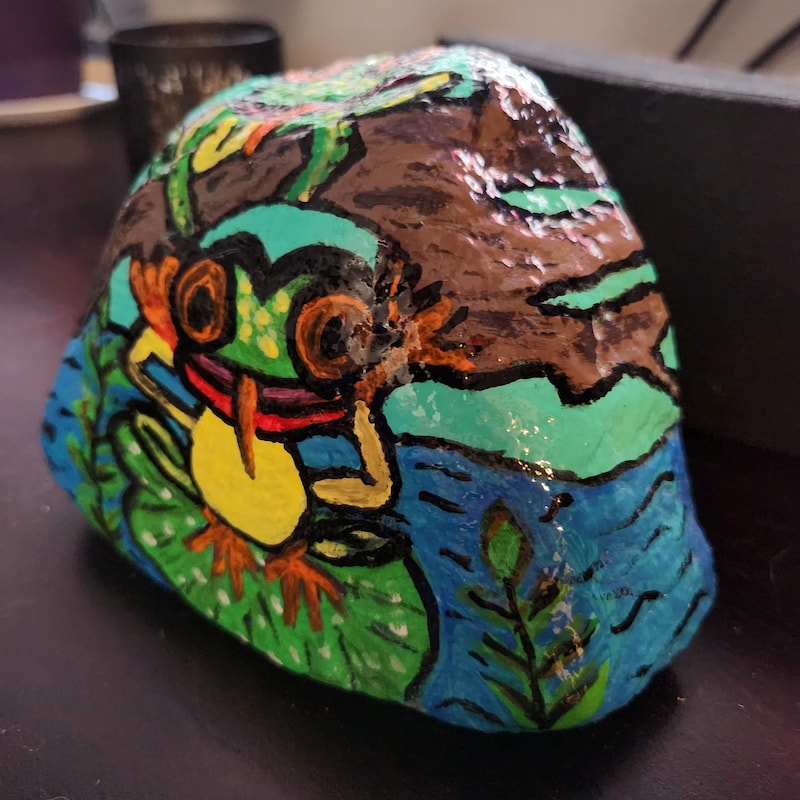 Frog on a Rock - Etsy
