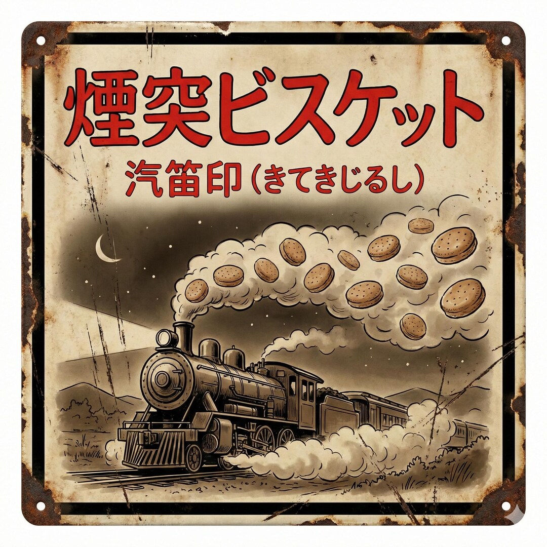 Showa Retro Steam Train Magnet - Vintage Japanese Entotsu Biscuit Tin ...