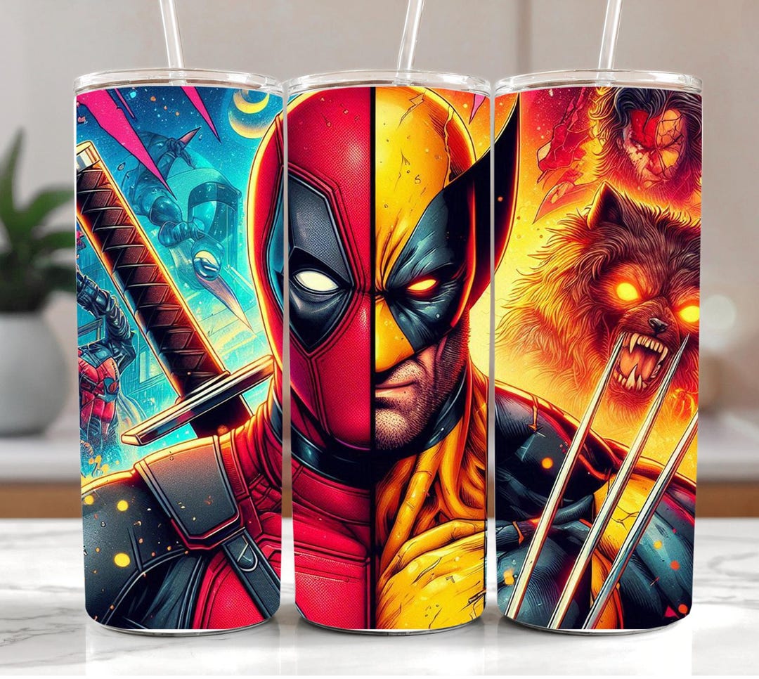 Deadpool Wolverine Tumbler, Superhero Tumbler, Marvel Comics, Spiderman ...