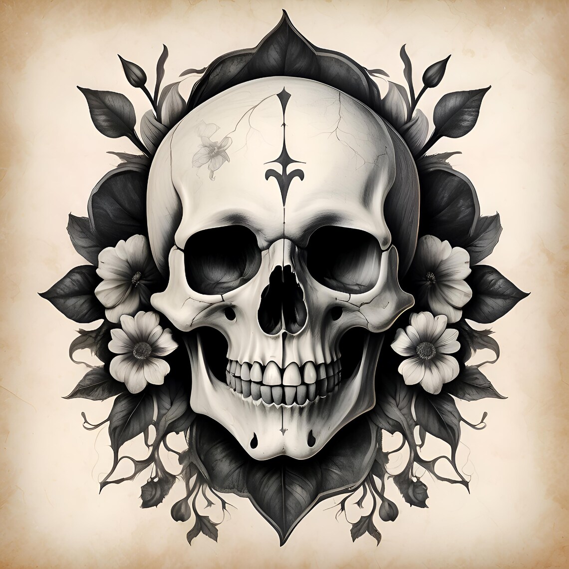 Skull Tumblers With Flowers Skeleton Halloween Cups Spooky Skull ...