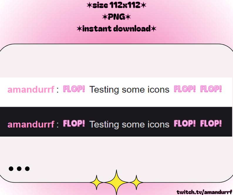 FLOP Twitch Emote Pink Twitch Emotes Funny Twitch Emotes Bubble Letter ...