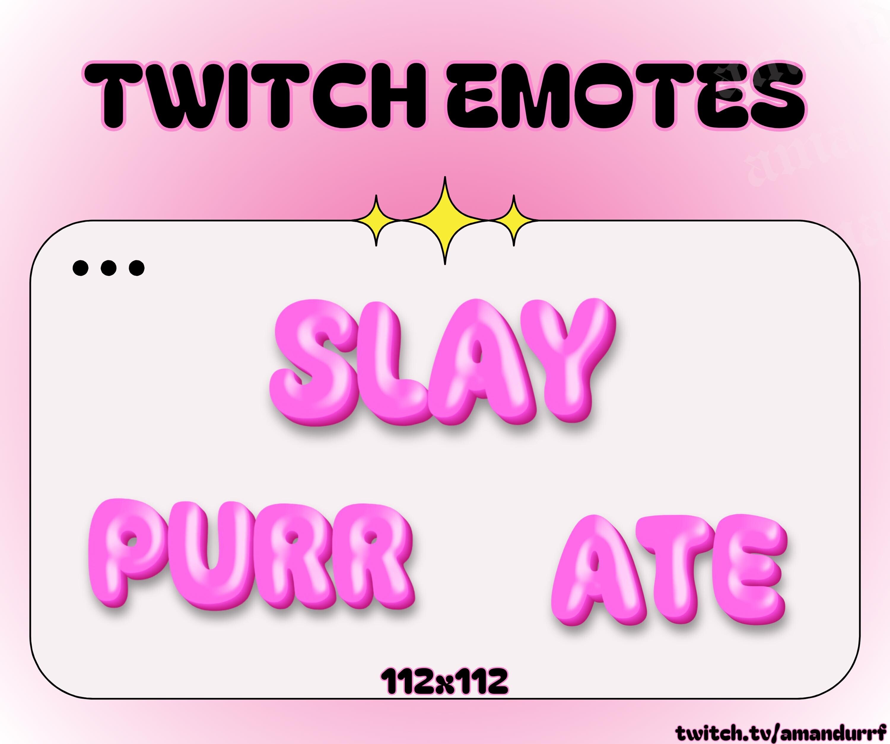 Pink Baddie Twitch Emotes: Slay, Purr, Ate (digital Download) - Etsy