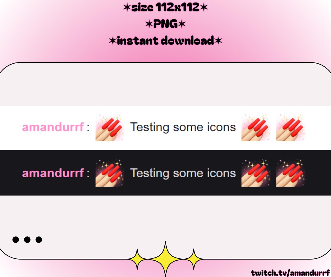Nail Emoji Twitch Emote | Girly Streamer Emotes| Baddie Twitch Emotes ...