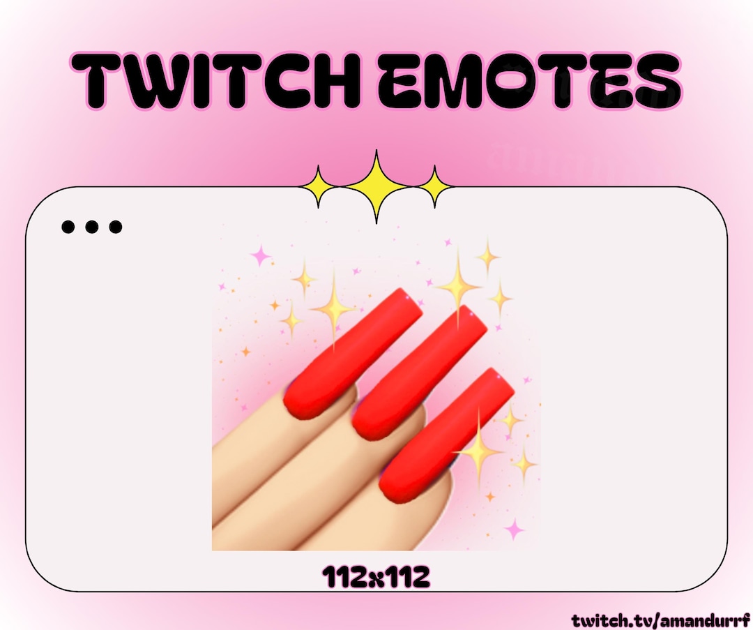 Nail Emoji Twitch Emote | Girly Streamer Emotes| Baddie Twitch Emotes ...