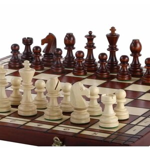 Tournament Chess Set 21x21in With Figure Weights, Wooden Souvenir Chess ...