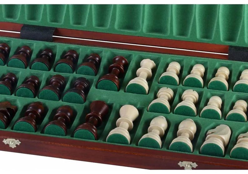 Tournament Chess Set 16x16in With Figure Weights, Wooden Souvenir Chess ...