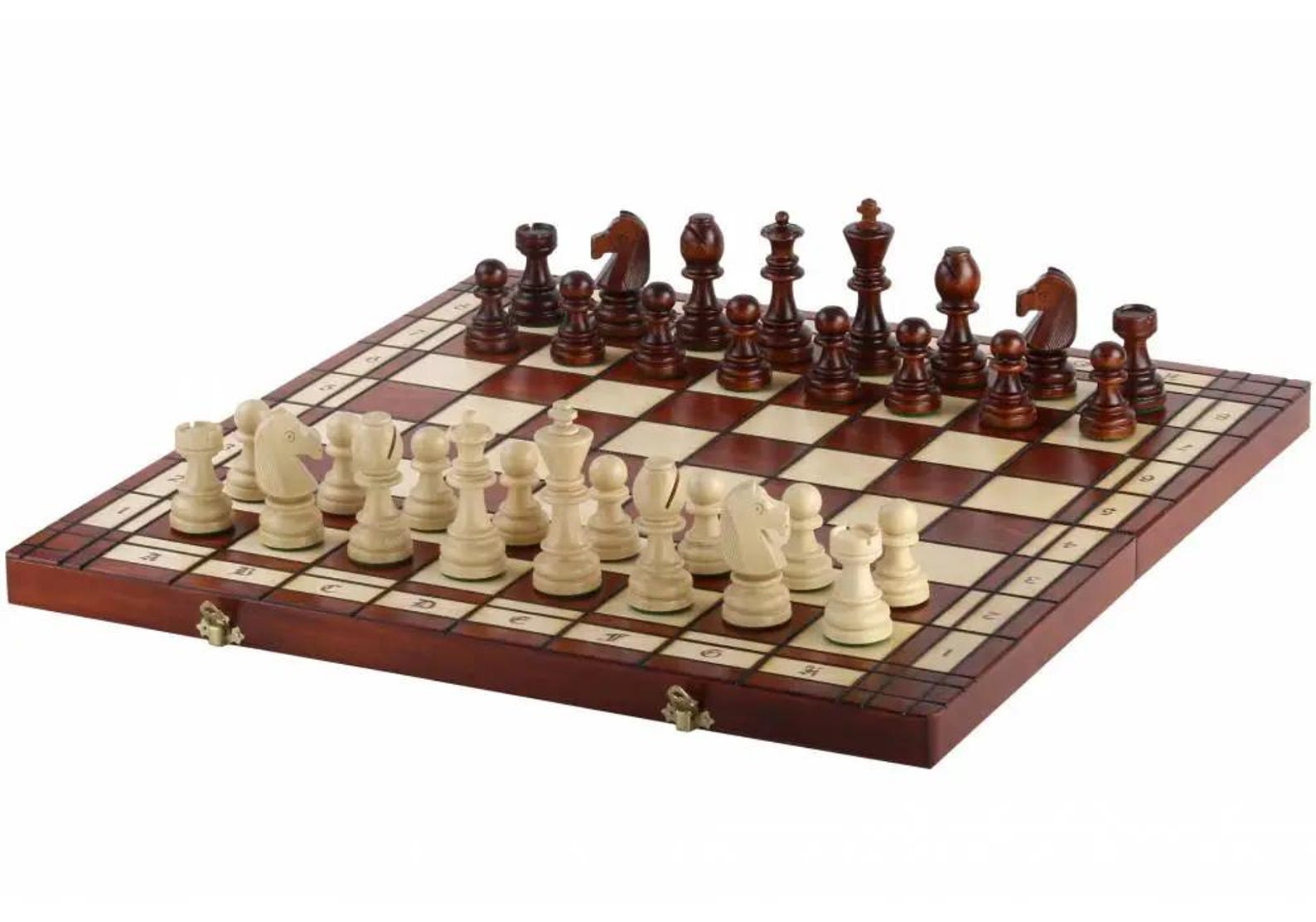 Tournament Chess Set 16x16in With Figure Weights, Wooden Souvenir Chess ...