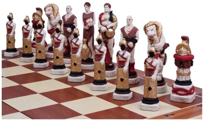 Premium Spartacus Chess Set 23x23in, Gift Chess, Handcrafted Wooden ...