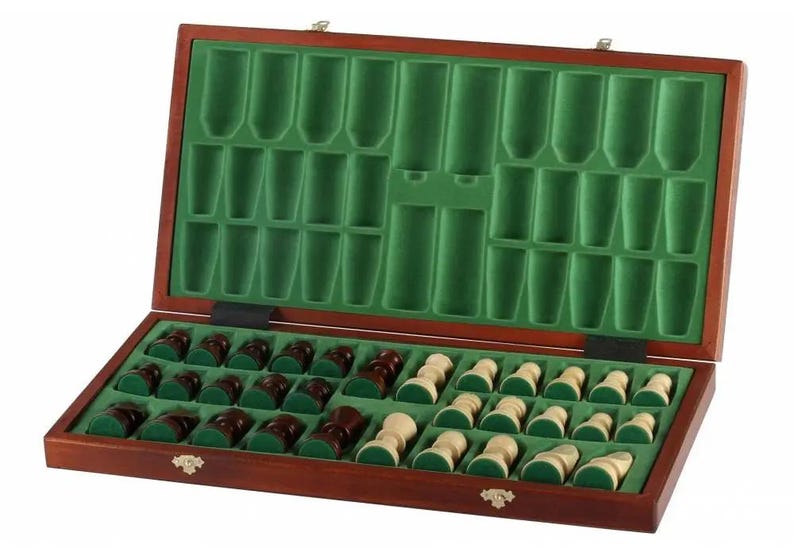 Tournament Chess Set 16x16in With Figure Weights, Wooden Souvenir Chess ...