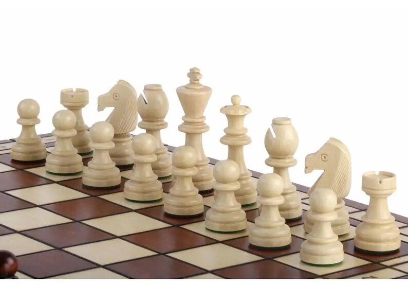 Tournament Chess Set 21x21in With Figure Weights, Wooden Souvenir Chess ...