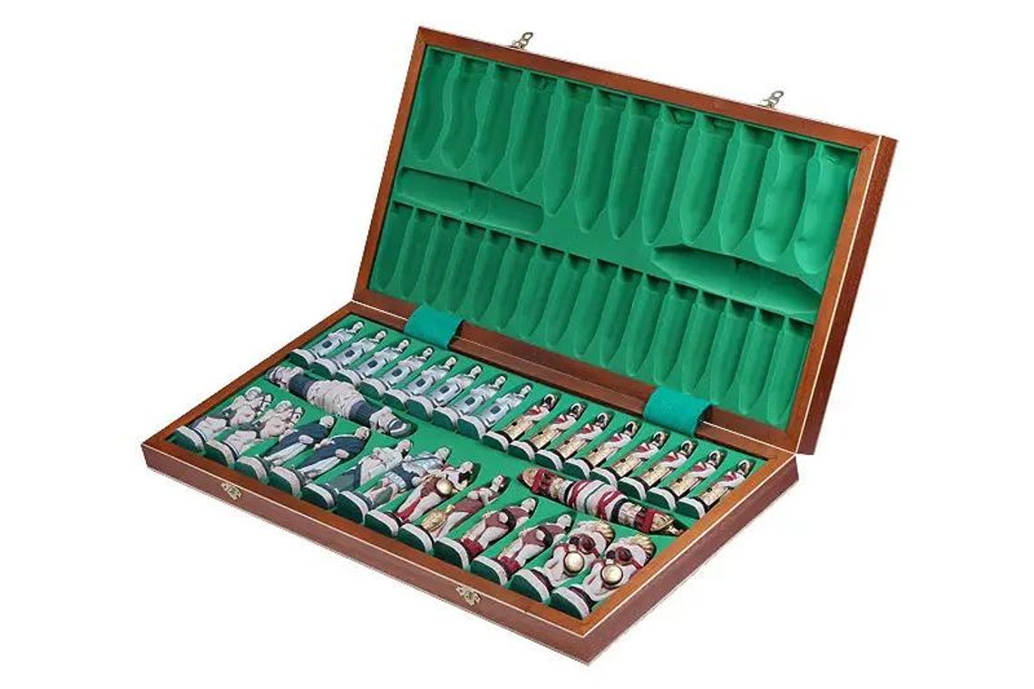 Premium Spartacus Chess Set 23x23in, Gift Chess, Handcrafted Wooden ...