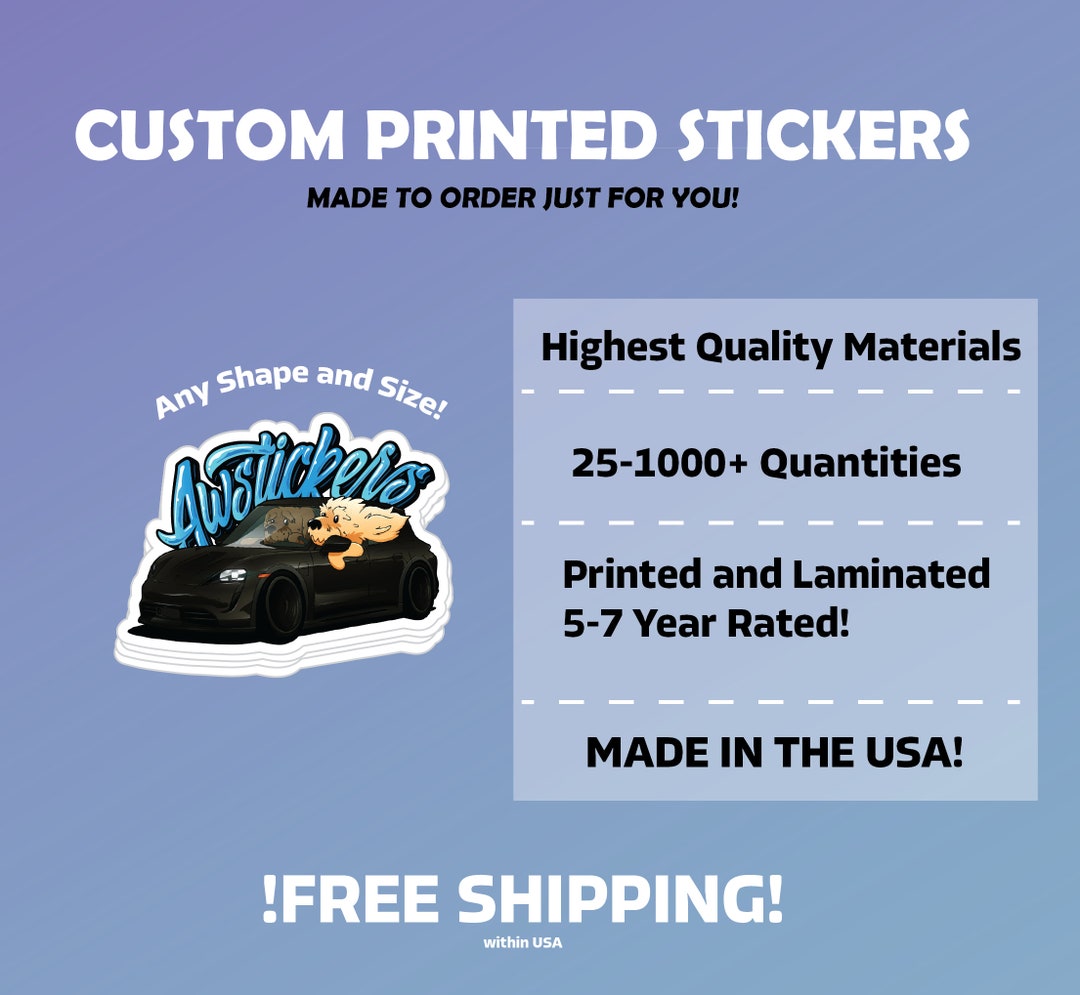 Custom Printed Vinyl Stickers W/ UV Laminate - Durable, Quality - Etsy