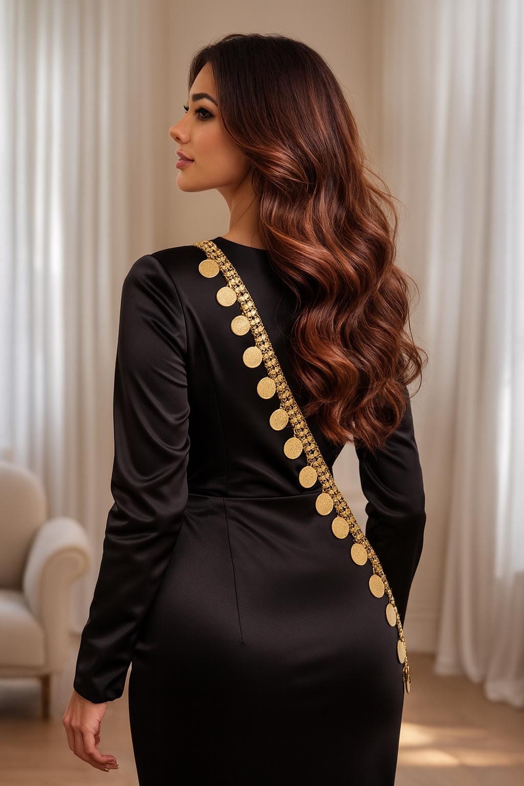18K Gold Plated Lira Coin Arab Ottoman Kurdish Shoulder Chain Necklace ...