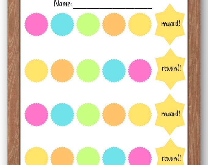 Toddler Reward Chart Printable, Kids Routine Chart, Rainbow Reward ...