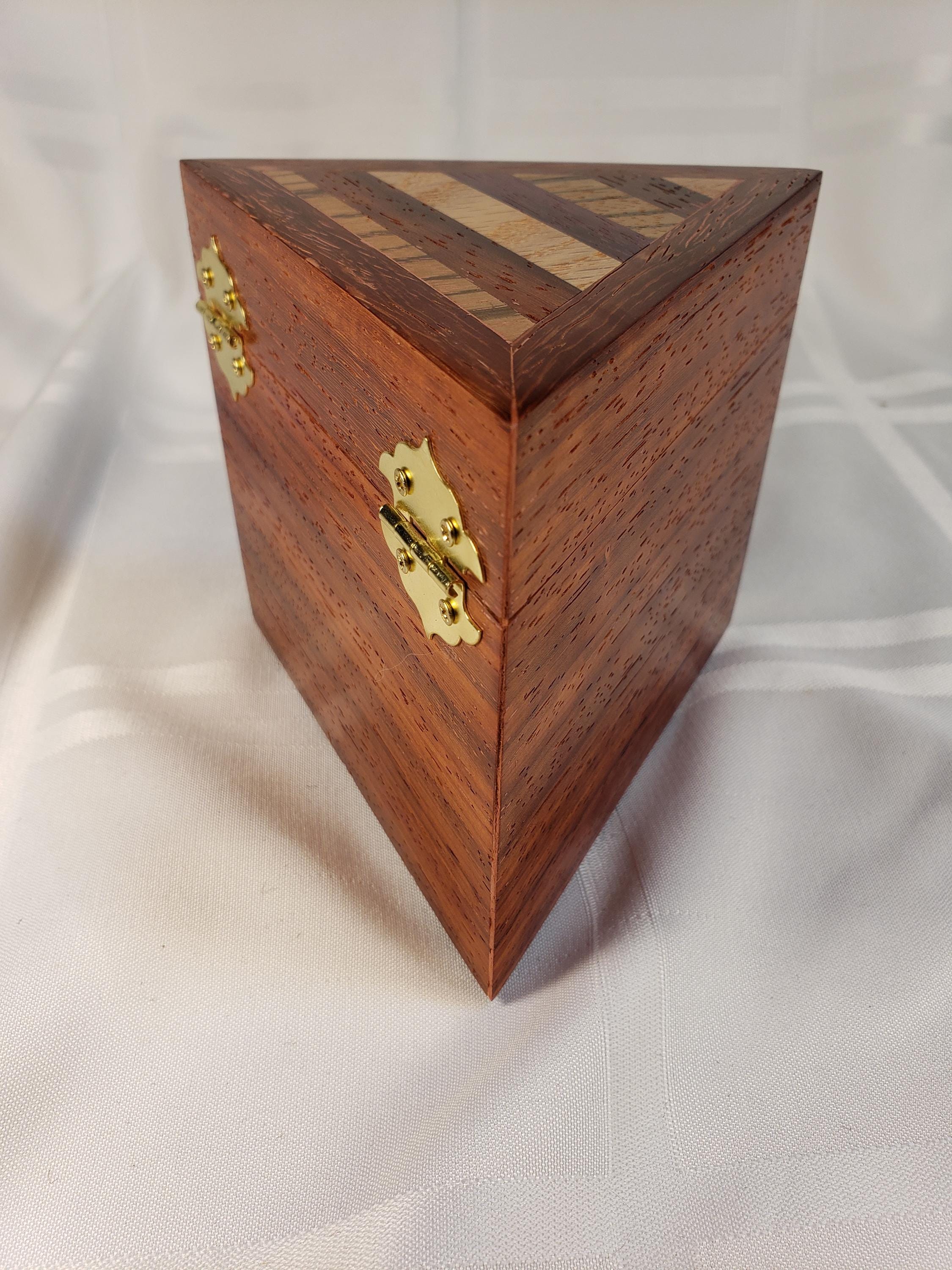 Triangle Padauk and Other Hardwoods Keepsake, Trinket, Exotic Box - Etsy