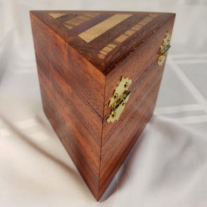Triangle Padauk and Other Hardwoods Keepsake, Trinket, Exotic Box - Etsy
