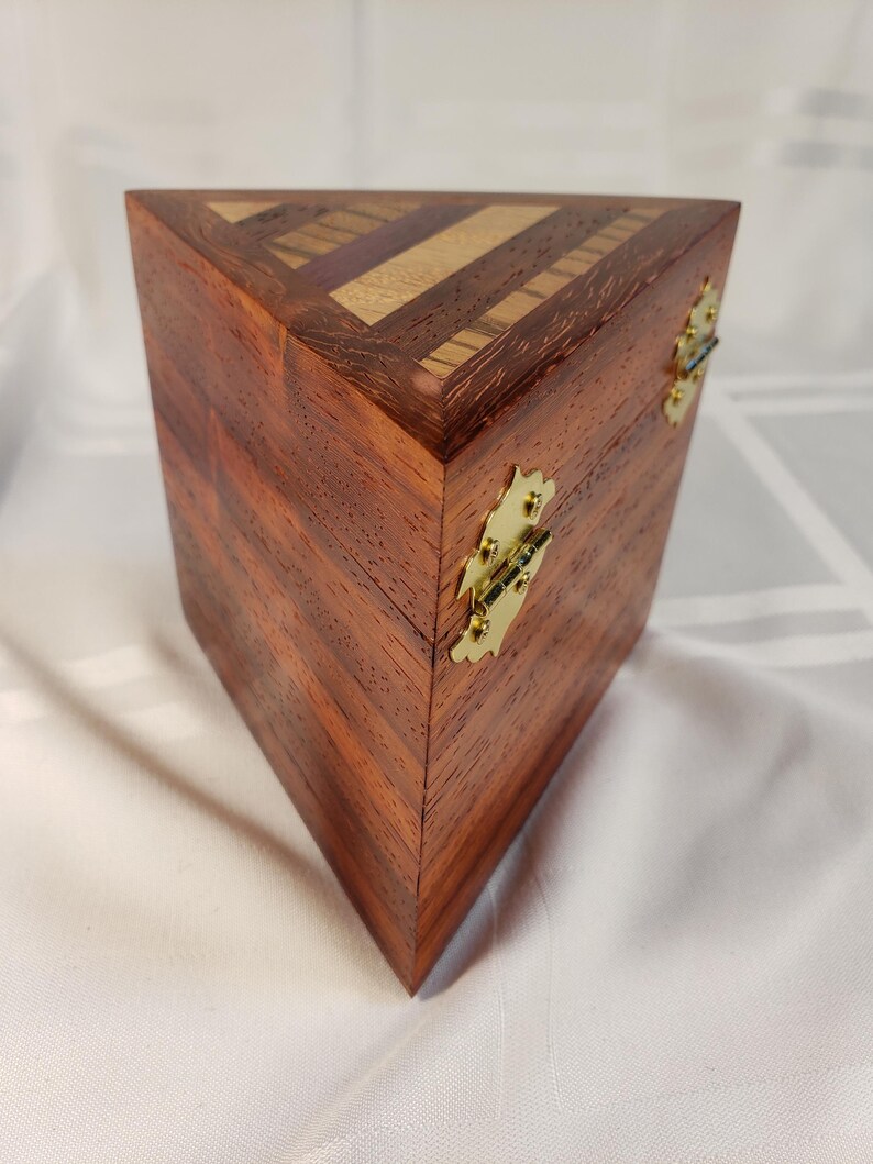 Triangle Padauk and Other Hardwoods Keepsake, Trinket, Exotic Box - Etsy