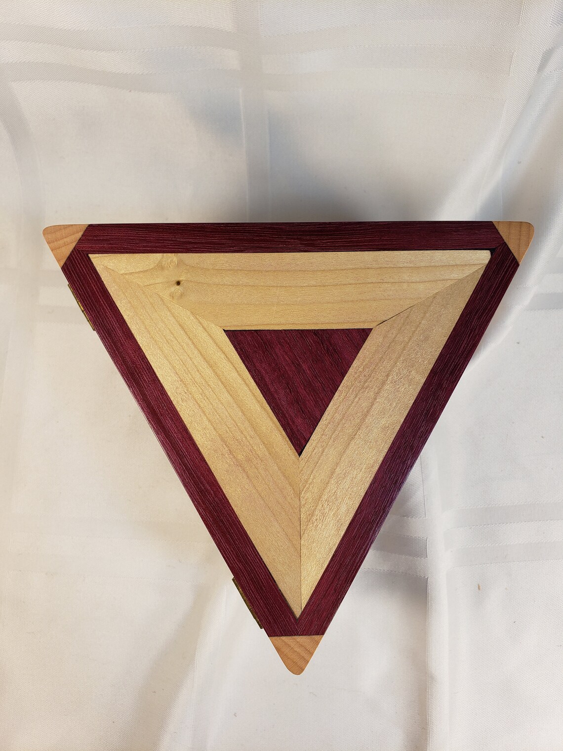 Triangle Hardwood Box. Maple, Purplehart and Burch. Very Unique - Etsy