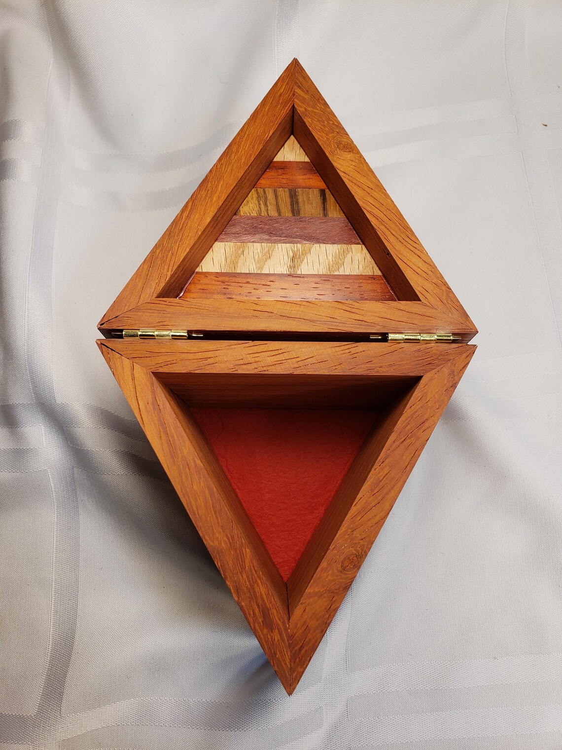 Triangle Padauk and Other Hardwoods Keepsake, Trinket, Exotic Box - Etsy