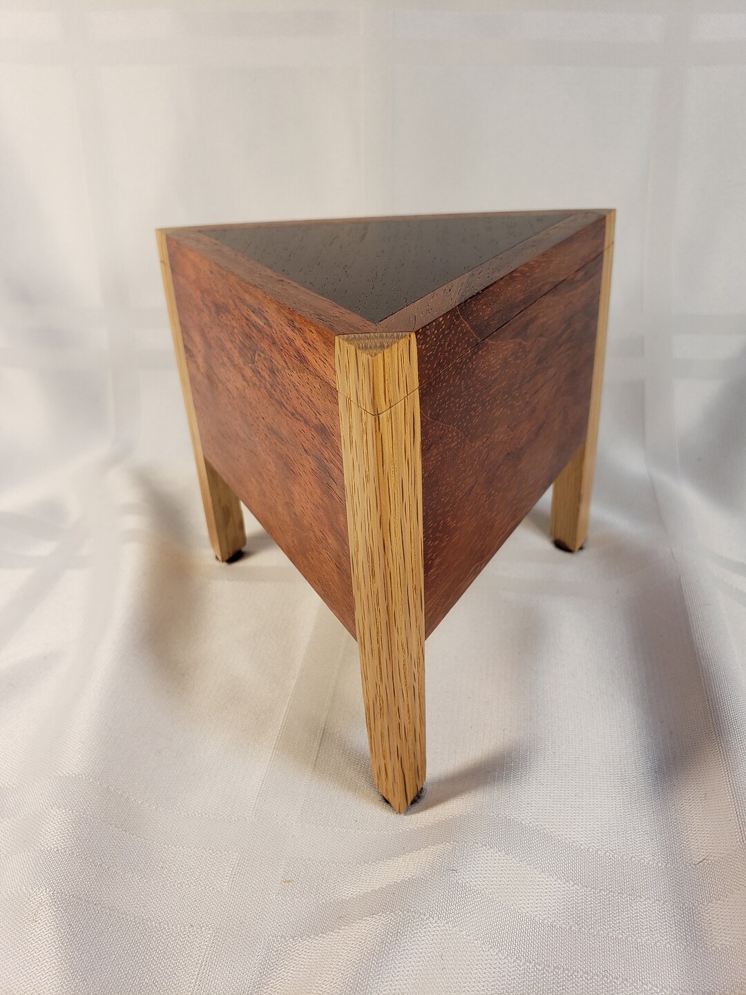 Bubinga, Oak and Ironwood Triangle Hardwood Box. - Etsy