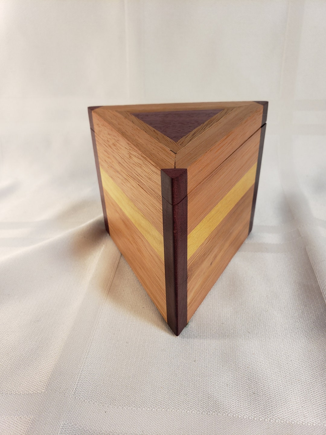 Small Triangle Hardwood Box. Multiple Hardwoods! - Etsy