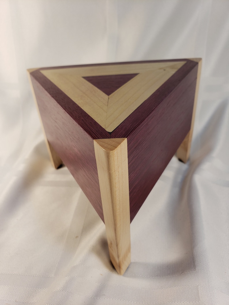 Triangle Hardwood Box. Maple, Purplehart and Burch. Very Unique - Etsy