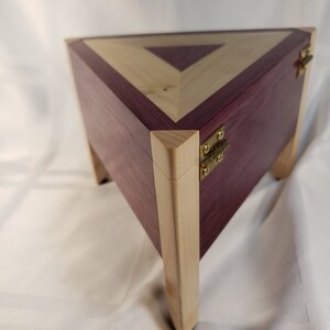 Triangle Hardwood Box. Maple, Purplehart and Burch. Very Unique - Etsy