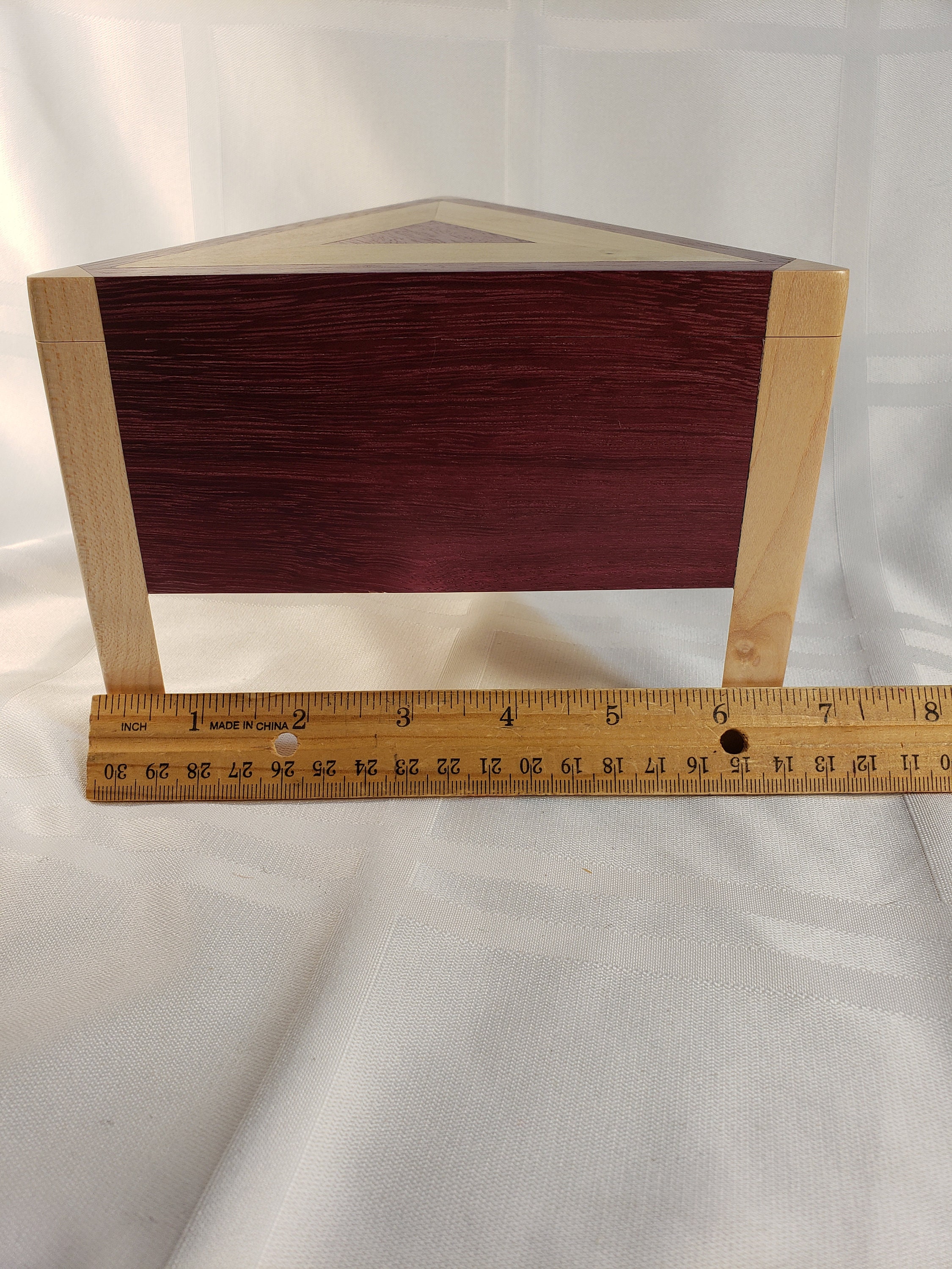 Triangle Hardwood Box. Maple, Purplehart and Burch. Very Unique - Etsy