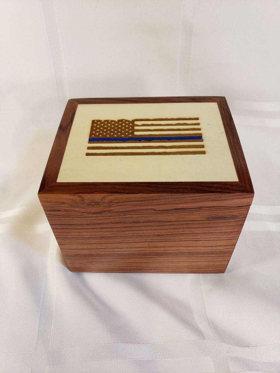 Thin Blue Line American Flag Gift Box. Jewelry Trinket Box - Etsy