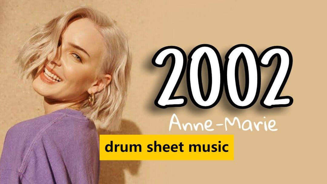 Anne-marie 2002 Drum Sheet Music - Etsy